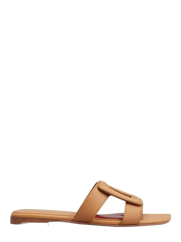 ROGER VIVIER Buckled Square Toe Mules - Brown