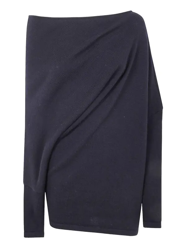 GIANLUCA CAPANNOLO One-shoulder Wool Knitwear - Black
