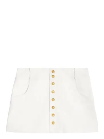 Celine Trapeze Mini Skirt In Cotton Twill - Off White