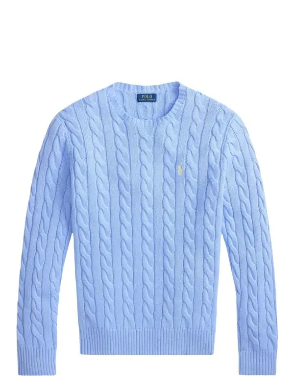 Polo Ralph Lauren Cable-knit Cotton Crewneck Sweater - Blue