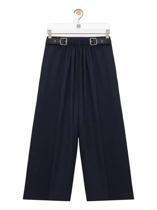 Loewe Elastic Waist Cropped Trousers - Navy Blue