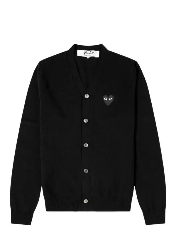 Play Comme Des Garcon Logo Cardigan - Black
