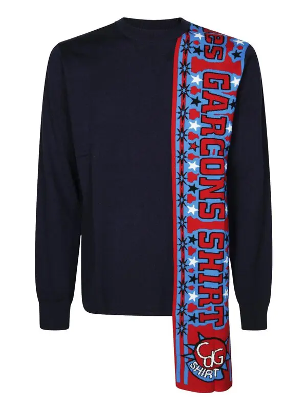 Comme Des Garçons Logo Detail Sweater - Black