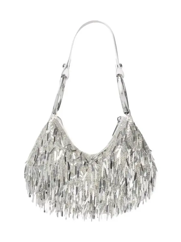 Kate Spade New York Embellished Fringe Hobo Bag - Silver