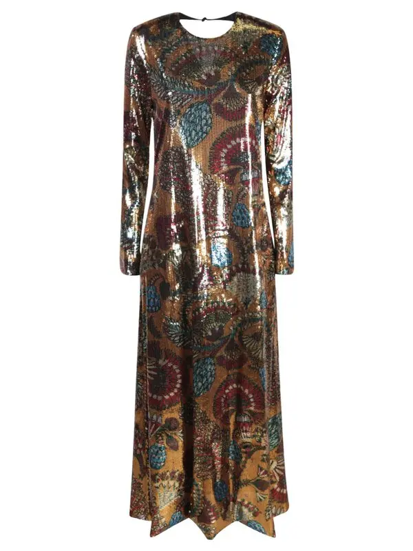 La DoubleJ Sequin Keyhole Back Gown - Multicolor