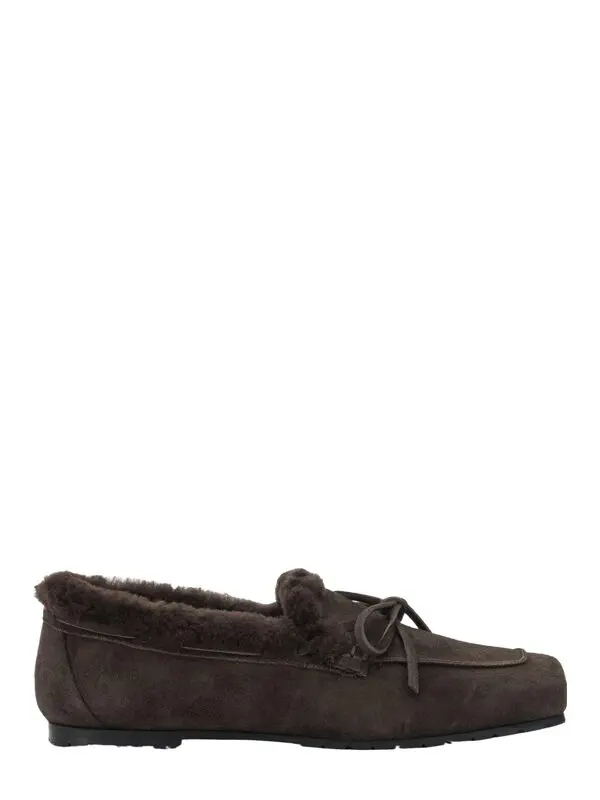 AeydĒ Suede Lace-up Loafers - Black