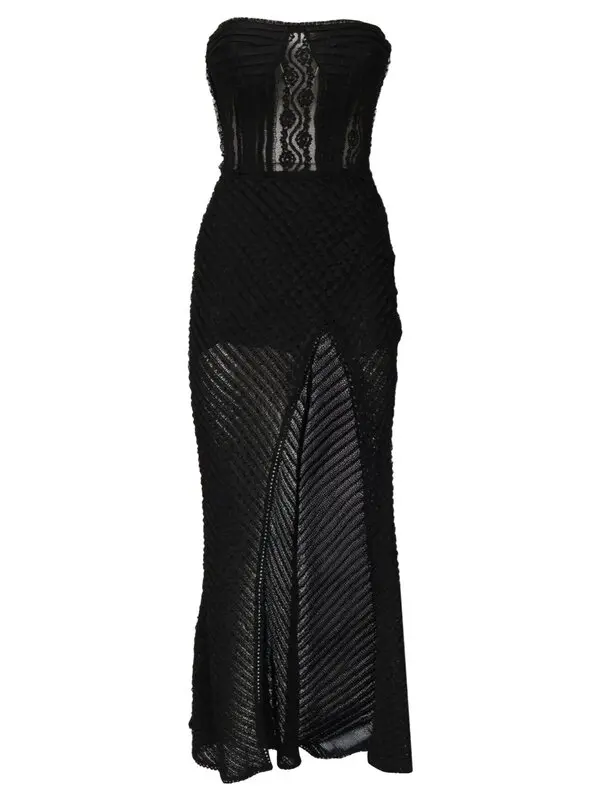 Charo Ruiz Ibiza Strapless Mesh Maxi Dress - Black