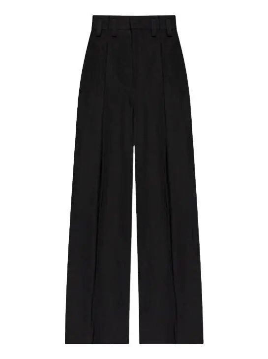 JIL SANDER Pleated Wide-leg Trousers - Black