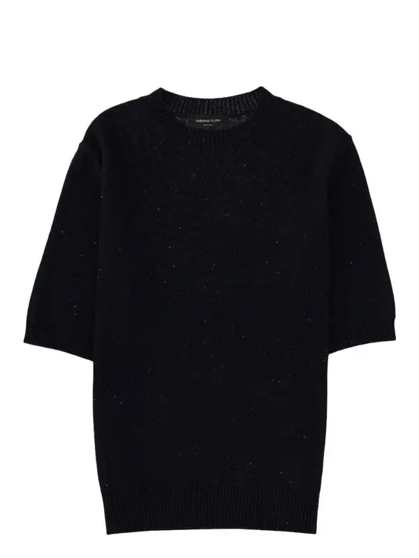 Fabiana Filippi Short-sleeved Crewneck Jumper - Black