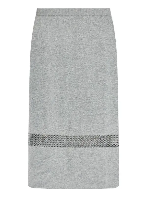 Fabiana Filippi Knitted Design Midi Skirt With Openwork Detail - Grey