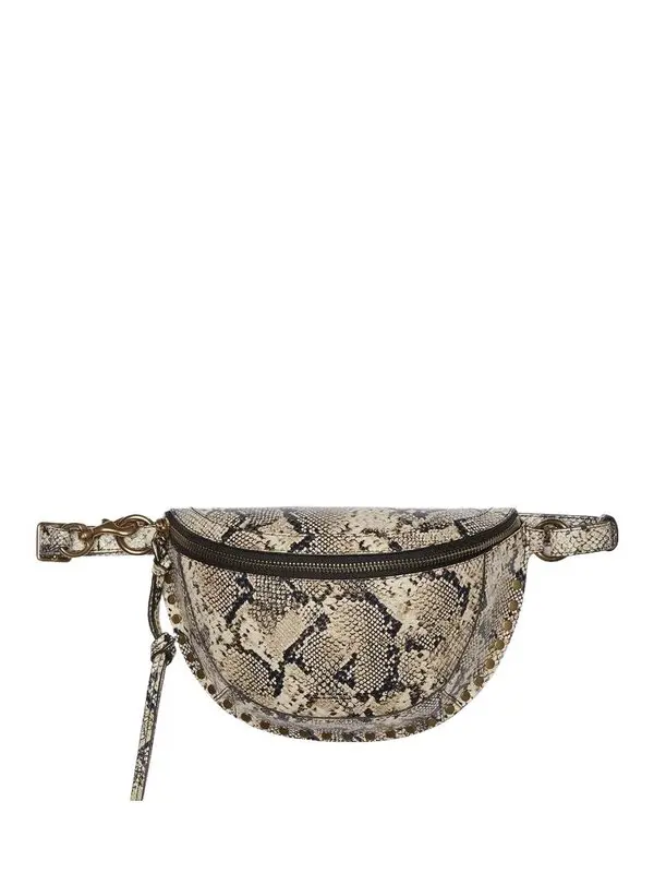 Isabel Marant Étoile Zipper Crossbody Bag With Studded Trim - Nude