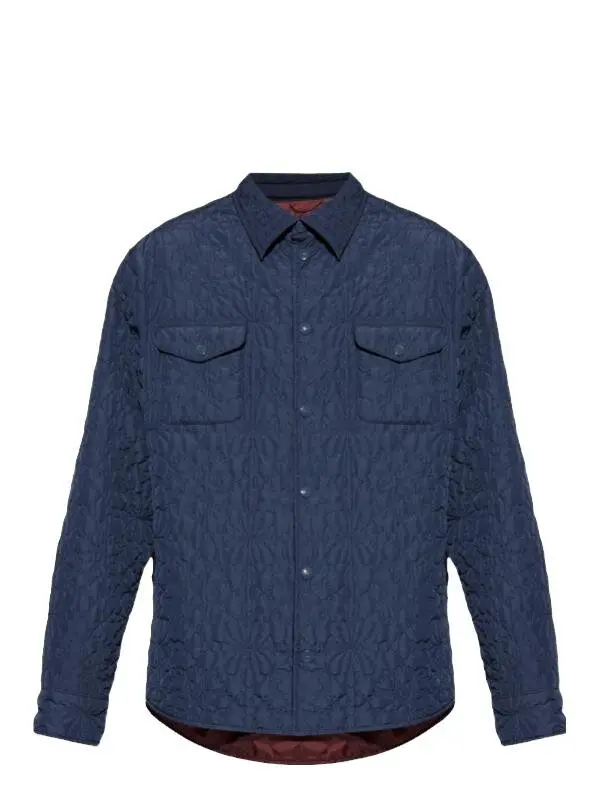 Etro Long Sleeved Quilted Overshirt - Blue