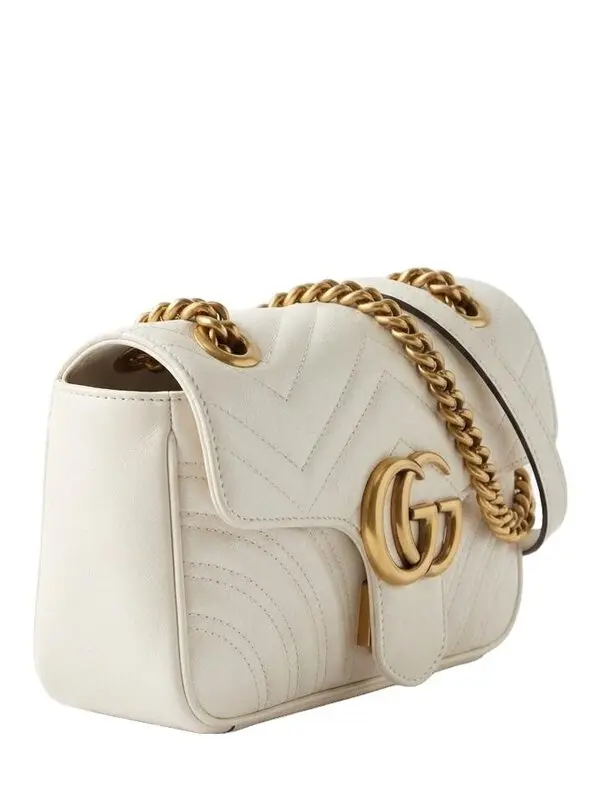 Gucci Gg Marmont Matelassé Mini Shoulder Bag - White