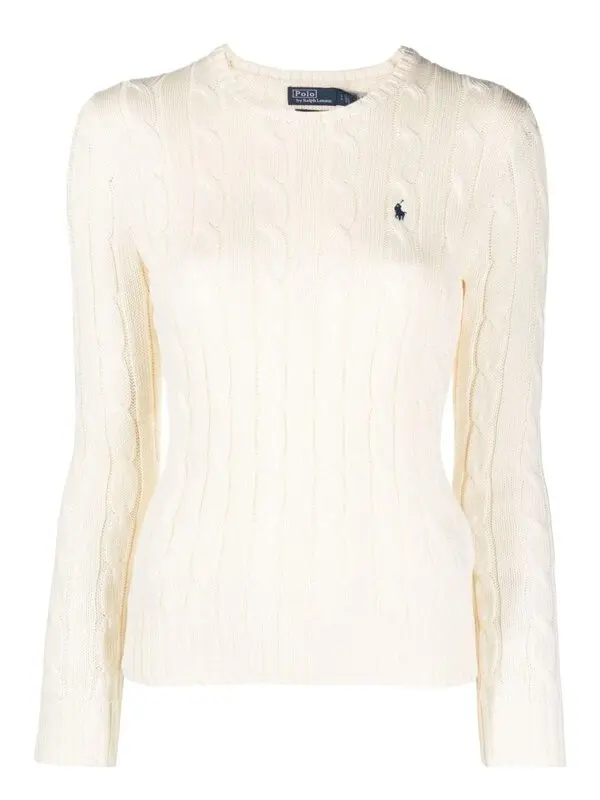 Polo Ralph Lauren Pony Embroidered Crewneck Jumper - Cream