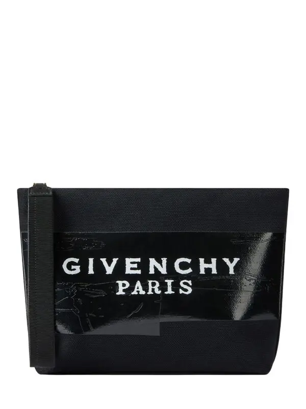 Givenchy Tape Logo Small Clutch Bag - Black