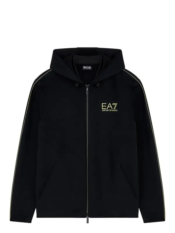 EA7 Zip-up Hooded Jacket - Black