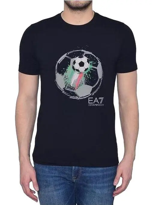 Emporio Armani Logo T-shirt With Round Neck - Black