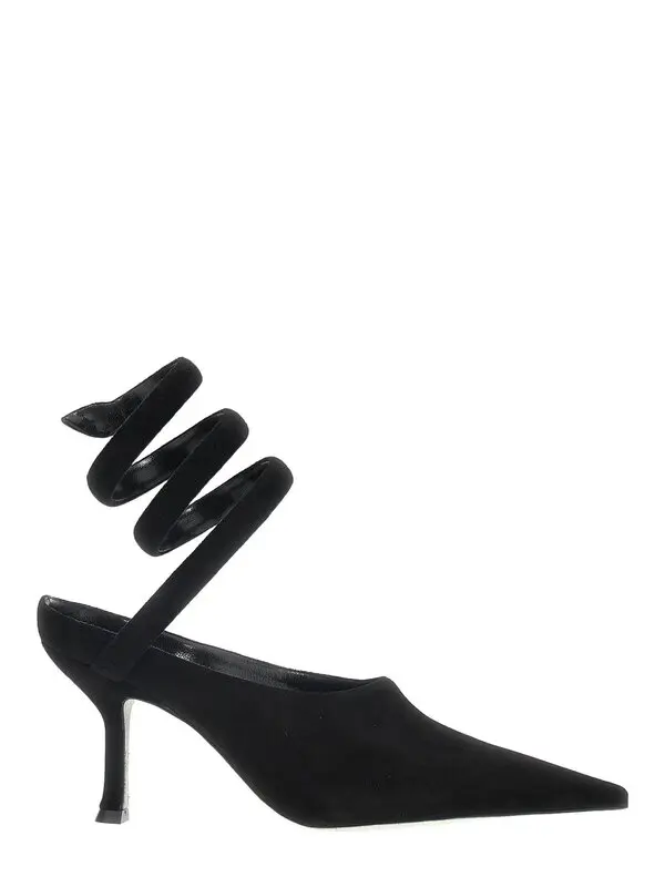 Rene Caovilla Grace Pointed Toe Mules - Black