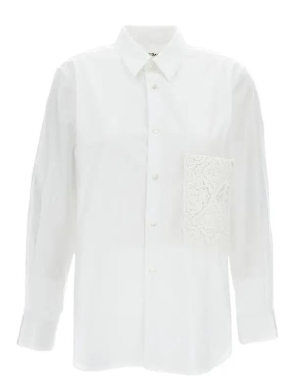 Comme Des Garçons Laced Pocket Shirt - White