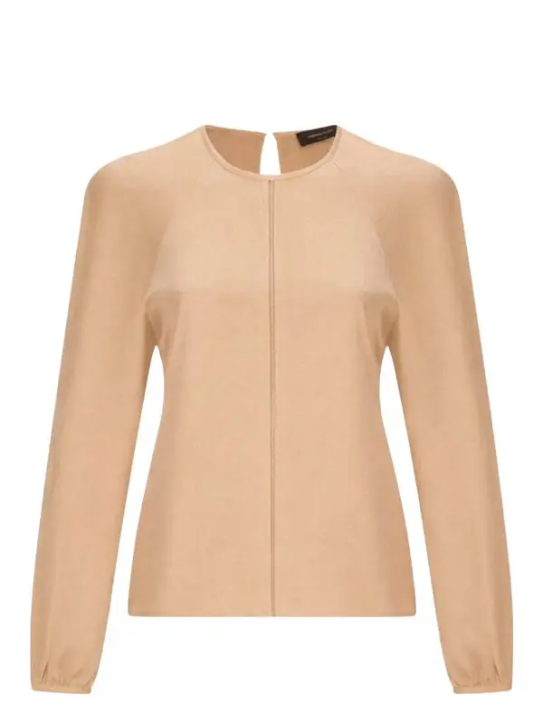 Fabiana Filippi Long-sleeve Round Neck Top - Nude