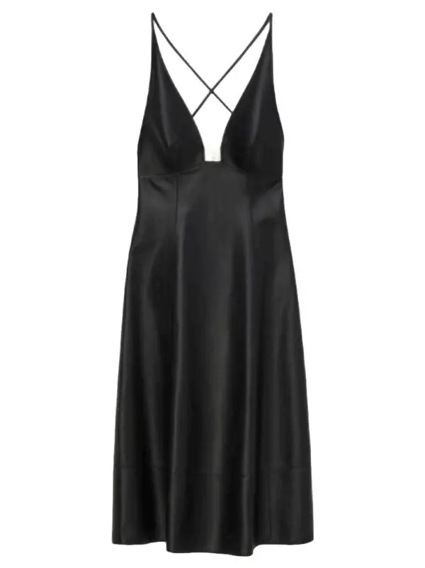 Loewe Nappa Leather Strappy Dress - Black