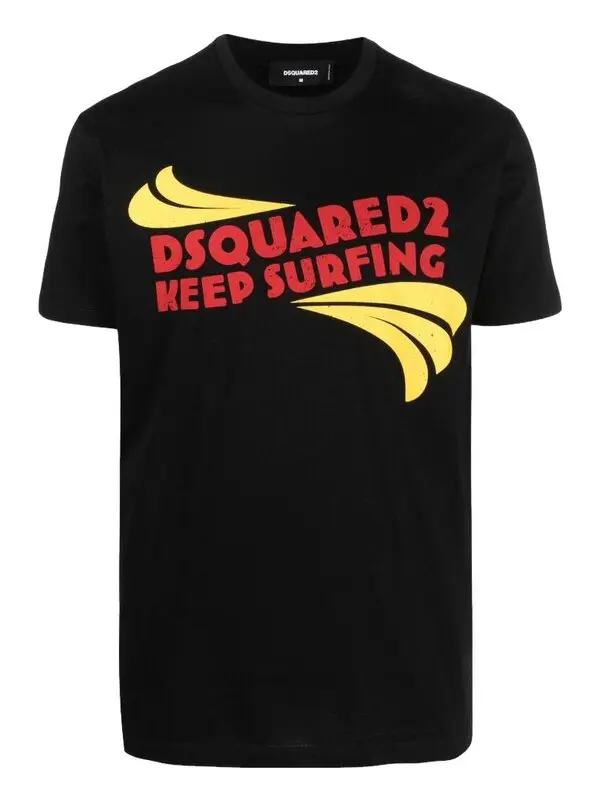 Dsquared2 Logo Printed Crewneck T-shirt - Black