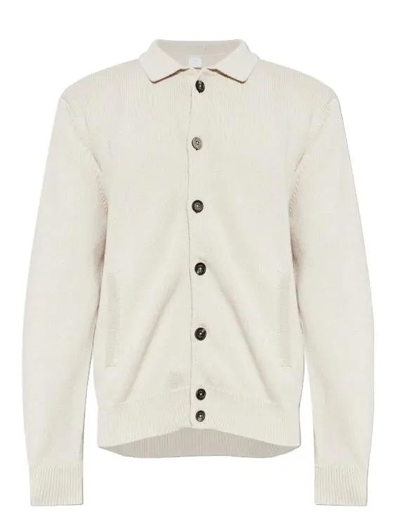 Eleventy Buttoned Collar Cardigan - White