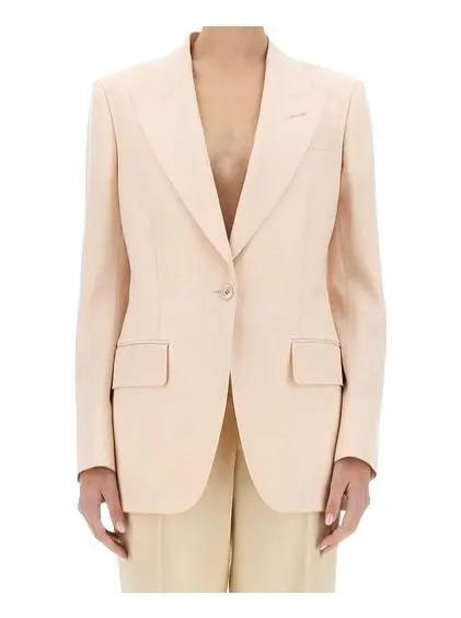 TOM FORD Single-breasted Jacket With Notched Lapel - Light Blush