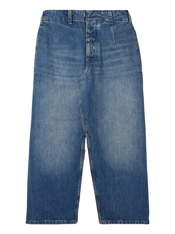 Victoria Beckham Asymmetric Utility Denim Skirt - Blue