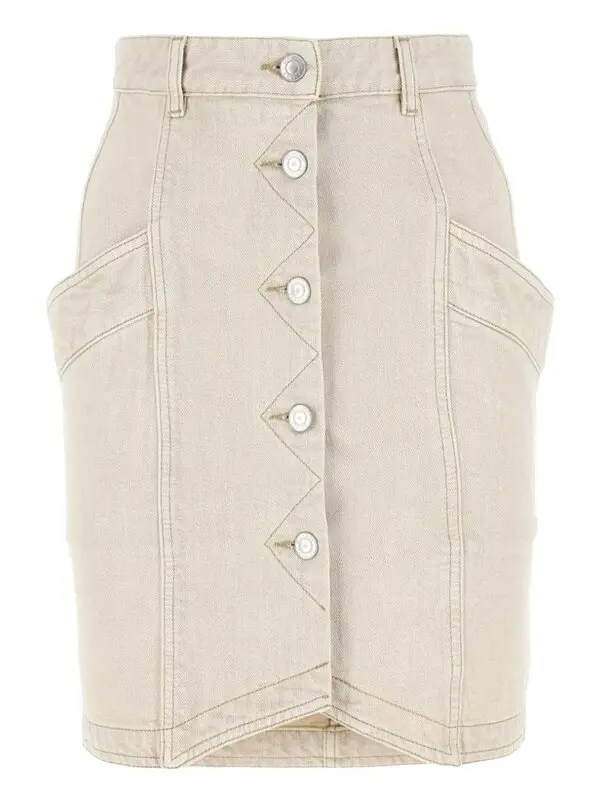 Isabel Marant Étoile High-waisted Buttoned Skirt - White