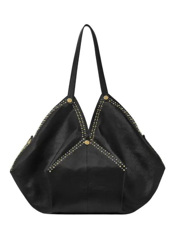 Versace Large Protea Shoulder Bag With Stud Details - Black