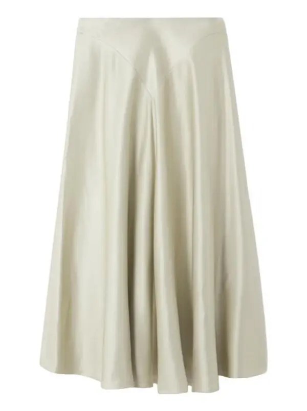 Altuzarra Pleated Satin Maxi Skirt - Nude