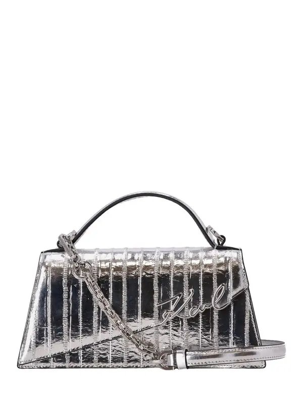 Karl Lagerfeld Metallic Tote Bag - Gray