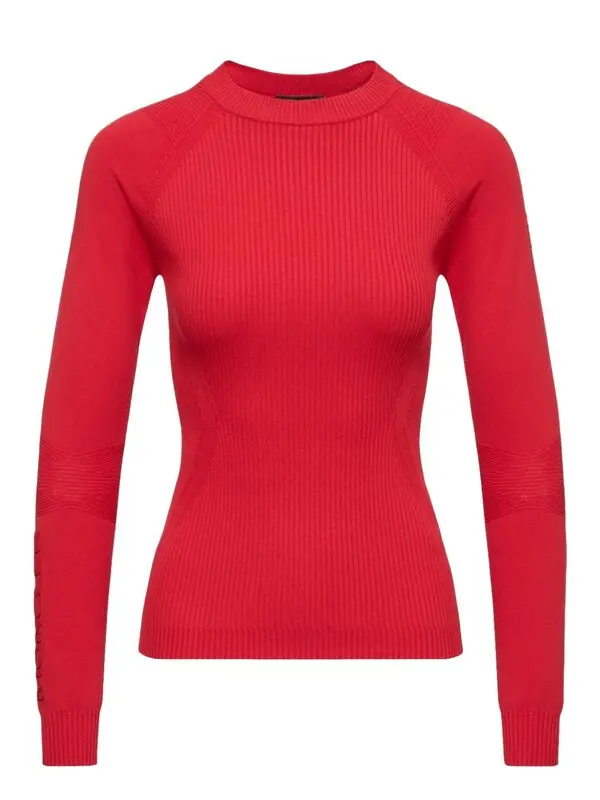 Moncler Ribbed Crewneck Knitted Jumper - Red