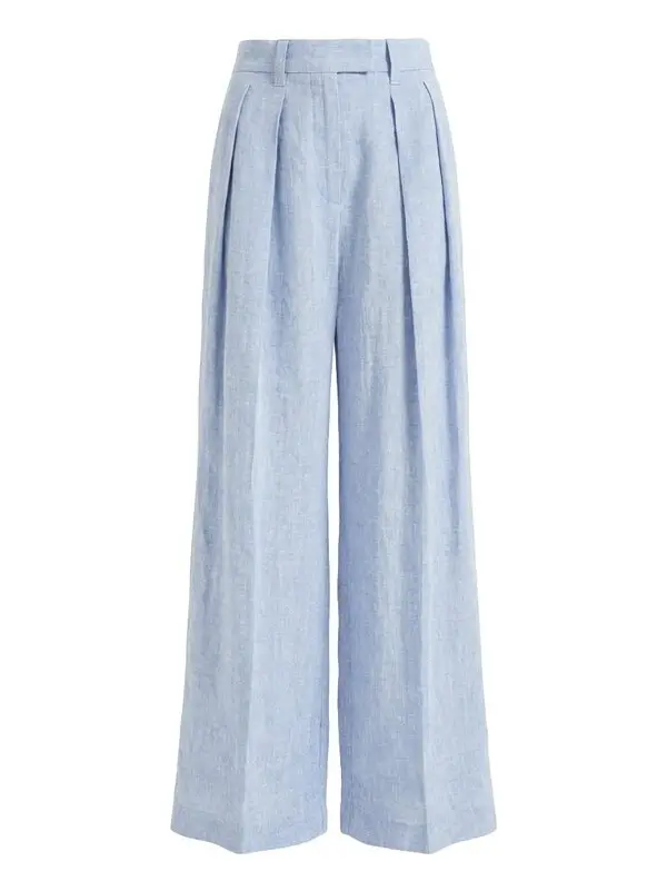Brunello Cucinelli Sartorial Wide Leg Trousers - Sky-blue