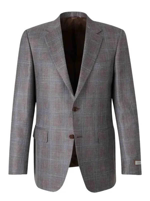 Canali Check-pattern Blazer - Gray