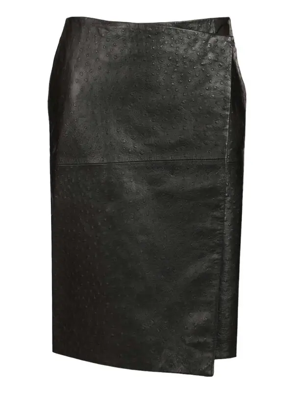 Loulou De Saison Asymmetrical Leather Wrap Skirt - Black