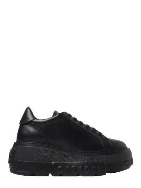 Casadei Round Toe Tie-fastening Sneakers - Black