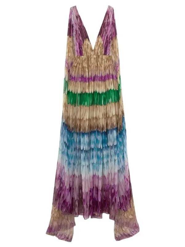Valentino Garavani Golden Wings Draped Gown - Multicolor