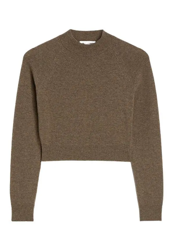 JIL SANDER Cropped Wool And Cashmere Knit Jumper - Espresso