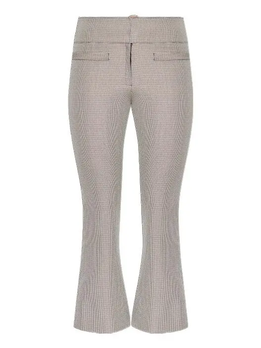 COURREGES Houndstooth Pattern Trousers - Natural Red And Black