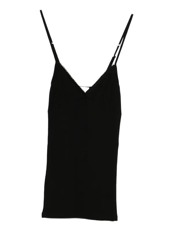 FORTE_FORTE Sleeveless Lace Trim Top - Black