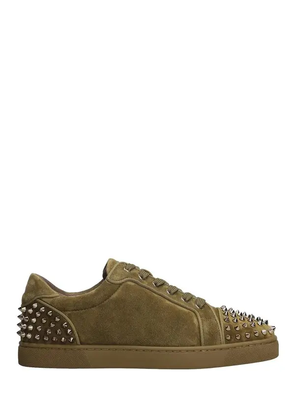 CHRISTIAN LOUBOUTIN Seavaste 2 Lace-up Sneakers With Spiked Detailing - Green