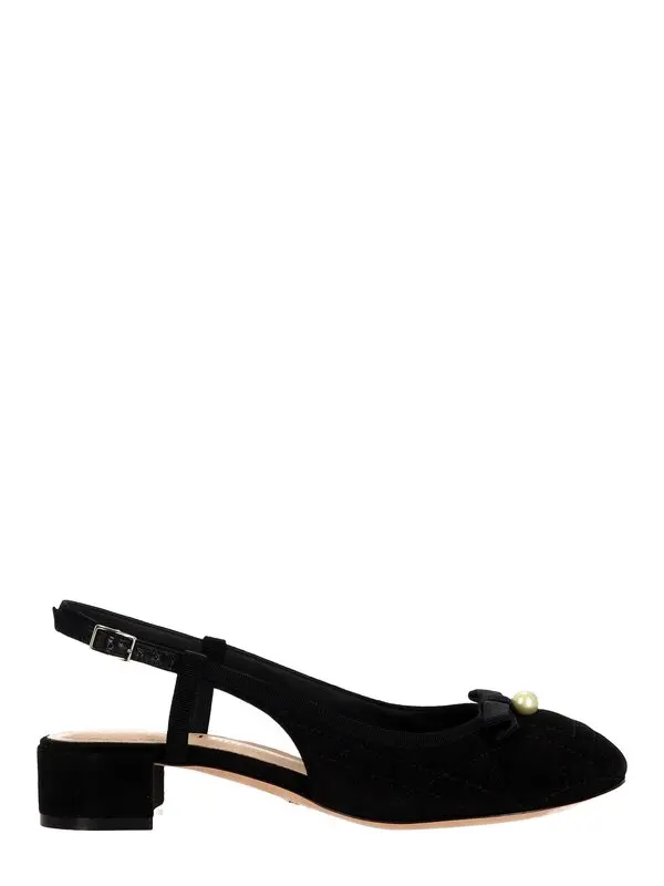 Dior Ballet Slingback Pumps With Bow Detailing - Black