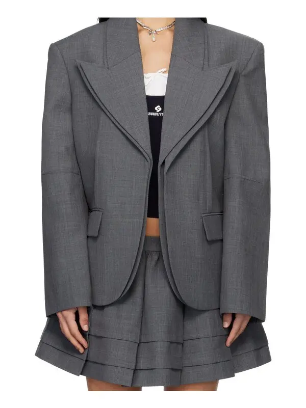 SHUSHU/TONG Long-sleeved Blazer - Grey