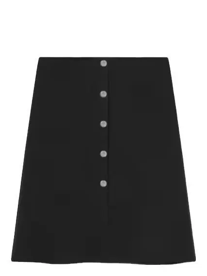 Versace High-waist Satin Midi Skirt With Medusa Hardware - Black