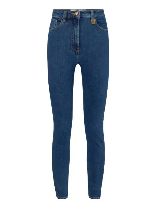 Elisabetta Franchi Logo Tape Skinny Jeans - Blue Vintage