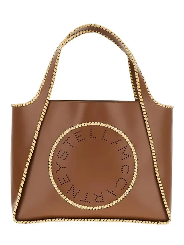 Stella McCartney Logo Embellished Top Handle Bag - Brown
