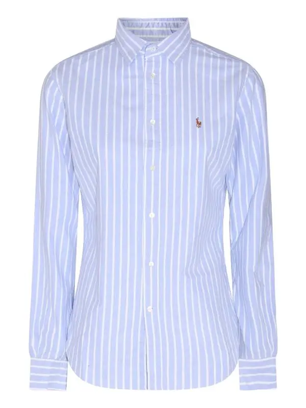 Polo Ralph Lauren Classic Fit Oxford Shirt With Vertical Stripes And Pony Logo - No