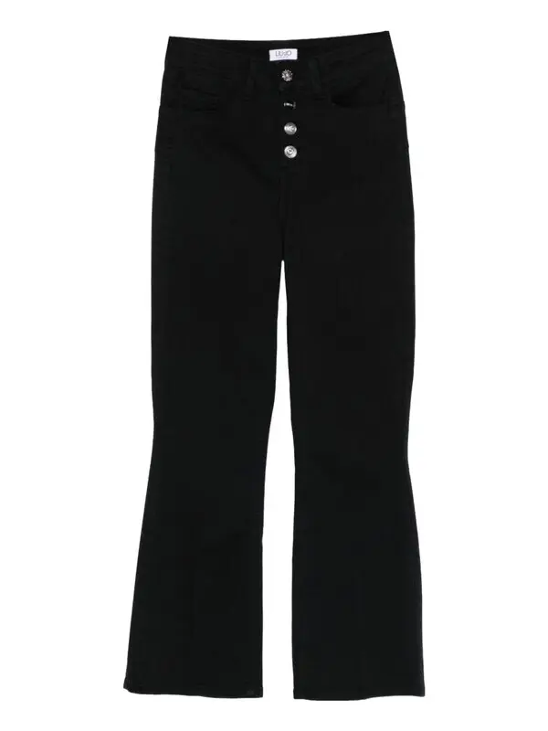 Liu Jo Wide-leg Buttoned Jeans - Black
